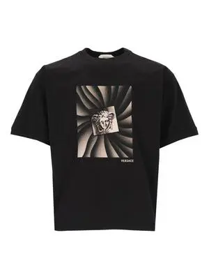 Versace Regular-fit Cotton Jersey T-shirt With Print - Black