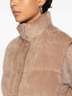 Brunello Cucinelli Corduroy Padded Down Vest - Multicolor