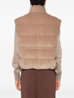 Brunello Cucinelli Corduroy Padded Down Vest - Multicolor