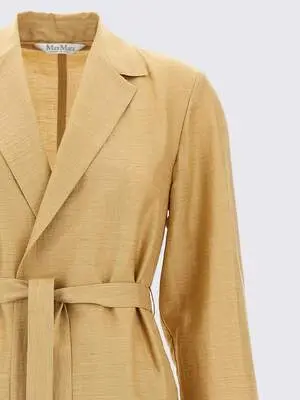Max Mara Belted Mid Length Jacket - Gold