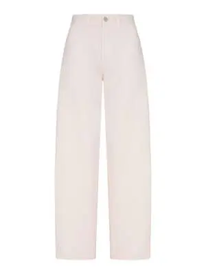 Alaïa Round Cotton Denim Trousers Pink