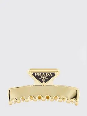 Prada Metal Hair Clip With Logo - Gold