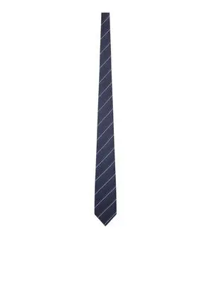 TOM FORD Silk Tie With Geometric Pattern - Blue