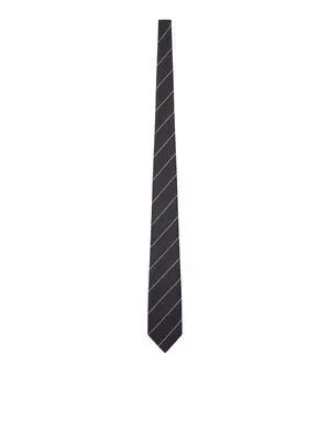 TOM FORD Silk Tie With Geometric Pattern - Black