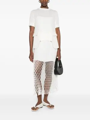 Sacai Wool And Cotton Blend T-shirt - Multicolor