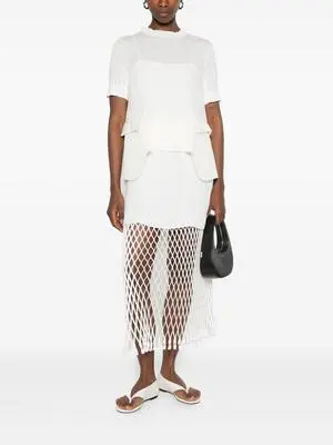 Sacai Wool And Cotton Blend T-shirt - Multicolor