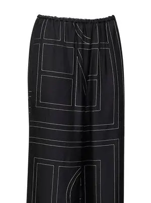 TOTEME Monogram Silk Trousers - Multicolor