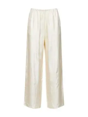 TOTEME Cream Monogram Silk Pj Trousers - Multicolor