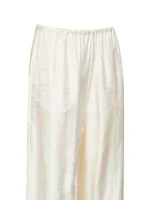 TOTEME Cream Monogram Silk Pj Trousers