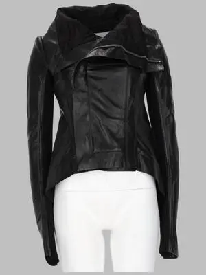 Rick Owens Naska Leather Biker Jacket - Black