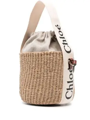 Chloé Woody Small Straw Bucket Bag - Multicolor