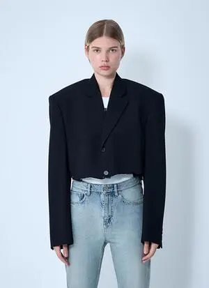 Balenciaga Cut-off Blazer - Black