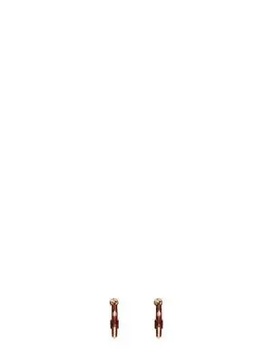 Fendi Burgundy Resin Forever Oval Hoop Earrings - Multicolor
