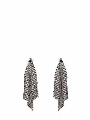 Rabanne Silver Chain Mail Pixel Flow Earrings