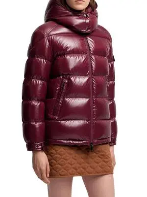Moncler Maire Short Down Jacket With Hood - Brown