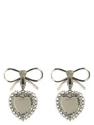 Alessandra Rich Metal Bow Earrings - Silver