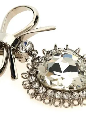 Alessandra Rich Metal Bow Earrings - Silver