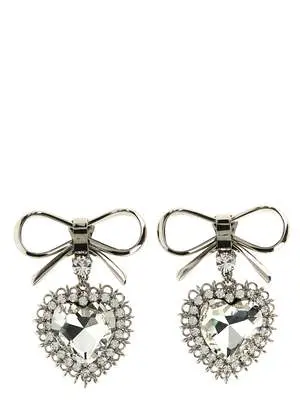 Alessandra Rich Metal Bow Earrings - Silver