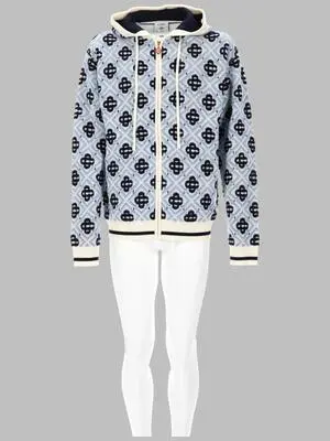 Casablanca Felpa Monogram Con Cappuccio E Zip - Multicolor