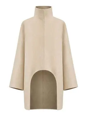 Alaïa Asymmetrical Cashmere Coat - Cream
