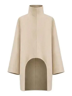Alaïa Asymmetrical Cashmere Coat - Cream