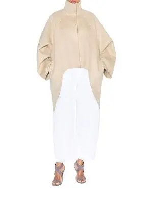 Alaïa Asymmetrical Cashmere Coat - Cream