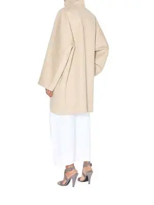 Alaïa Asymmetrical Cashmere Coat - Cream