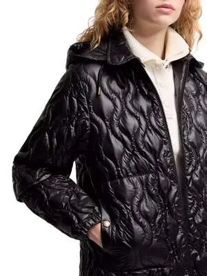 Moncler Midi Balette Down Jacket With Geometric Quilting - Black