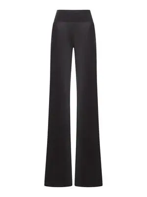 Rick Owens Silk Bias Flare Trousers - Black