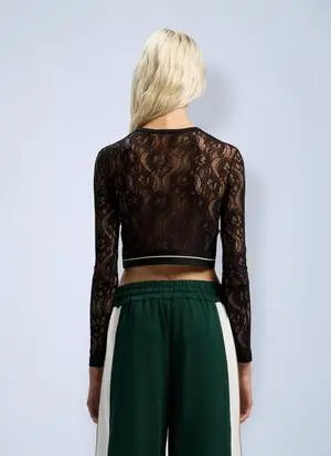 Palm Angels Classic Logo Lace Top