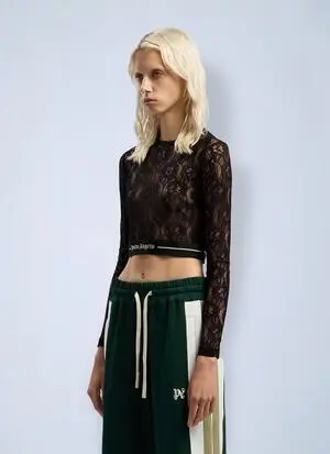 Palm Angels Classic Logo Lace Top