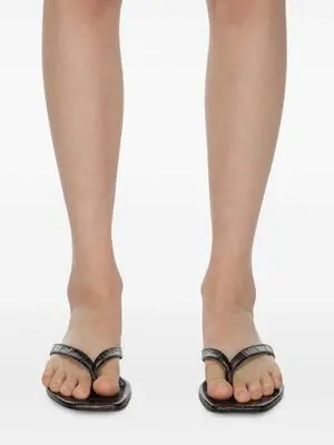 TOTEME Leather Flat Thong Sandals - Multicolor