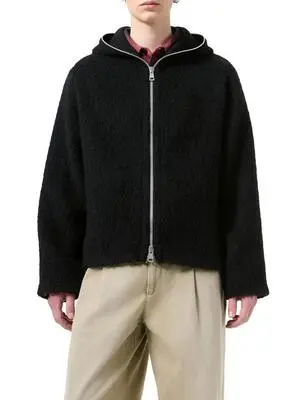 Our Legacy Full Zip Wool Hoodie - Black