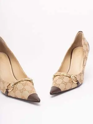 Gucci Vintage Sand And Brown Pumps