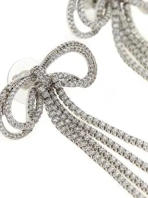 SELF-PORTRAIT Double Crystal Bow' Earrings