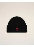 AMI Paris Beanie With Red De Cœur - Multicolor