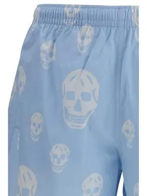 Alexander McQueen Skull-print Swim Shorts - Blue