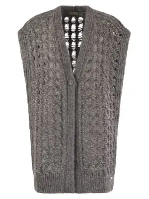 Herno Long Sleeveless Cardigan - Gray