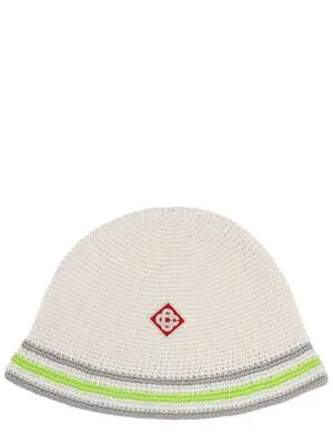 Casablanca Knit Hat With Logo - Cream