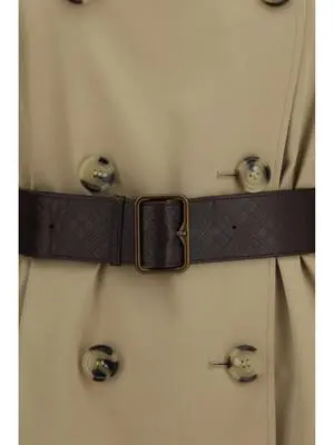 Burberry Kensington Midi Leather Trench - Cream