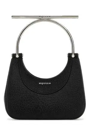 Alexander McQueen Leather Mini Cross-bar Handbag - Black