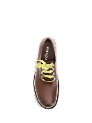 Prada Antique Leather Lace-up Loafers