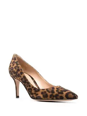 GIANVITO ROSSI Leopard-print Suede Pumps - Brown