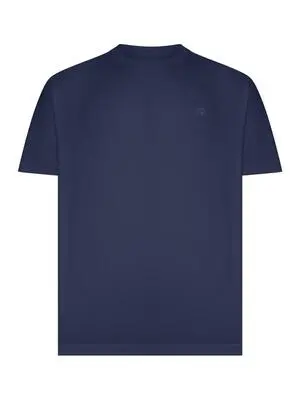 Etro Rome Cotton T-shirt With Embroidered Logo - Blue