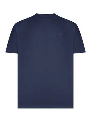Etro Rome Cotton T-shirt With Embroidered Logo - Blue