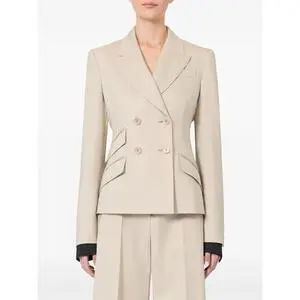 Max Mara Double-breasted Tailored Blazer - Cream