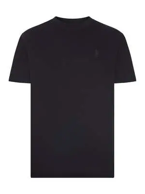 Prada Cotton T-shirt With Embroidered Logo - Black