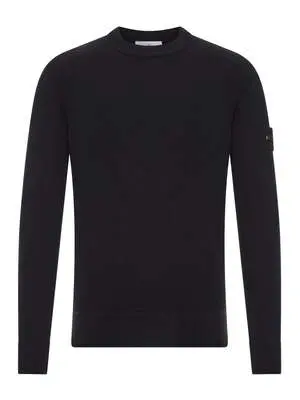 Stone Island Rws Lightweight Pure Wool Crew Neck Sweater - Black