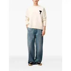 AMI Paris Neutrals Sweaters & Knitwear Jumpers