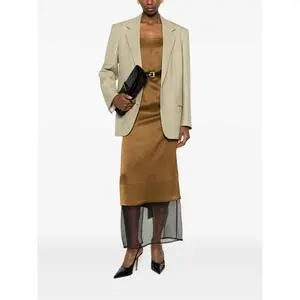 Saint Laurent Wool And Silk Blazer - Green